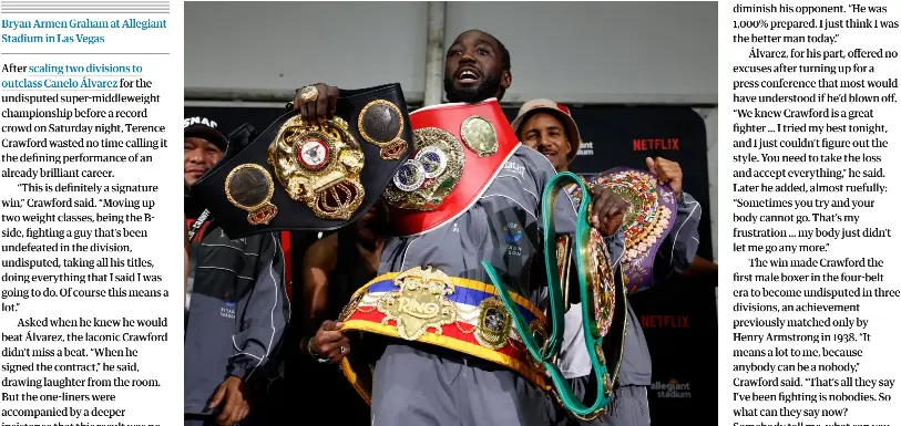 ‘He’s way better than Mayweather’: Crawford hailed by Canelo after ...