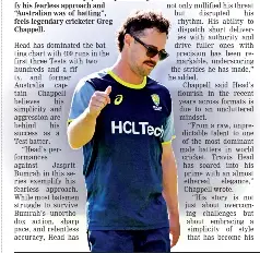 Chappell lauds Head’s fearless approach against Bumrah - PressReader