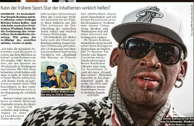 Rodman will Griner befreien - PressReader