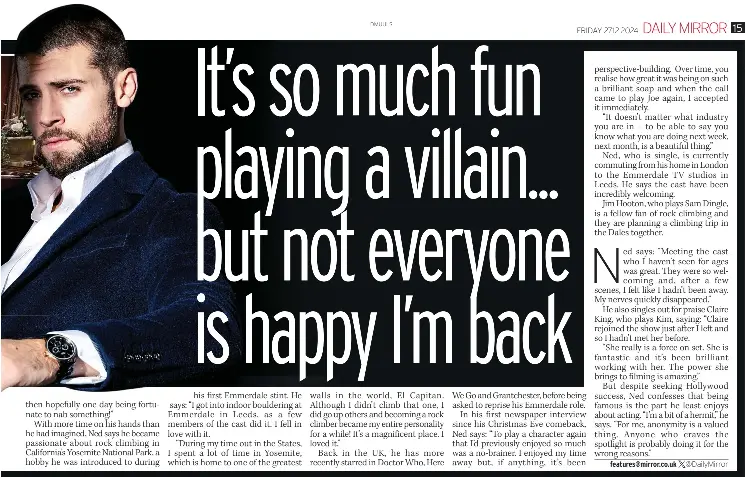 It’s so much fun playing a villain... but not everyone is happy I’m back - PressReader