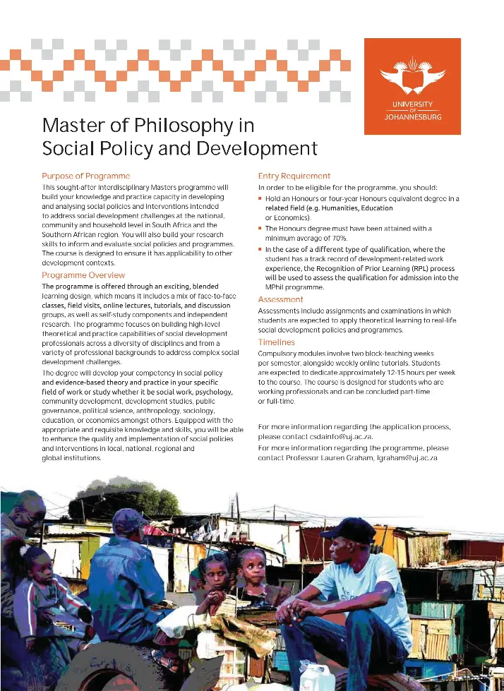 Master of Philosophy in Social Policy and Developmen­t - PressReader
