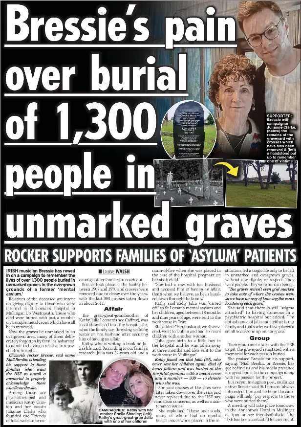 Bressie’s pain over burial of 1,300 people in unmarked graves - PressReader