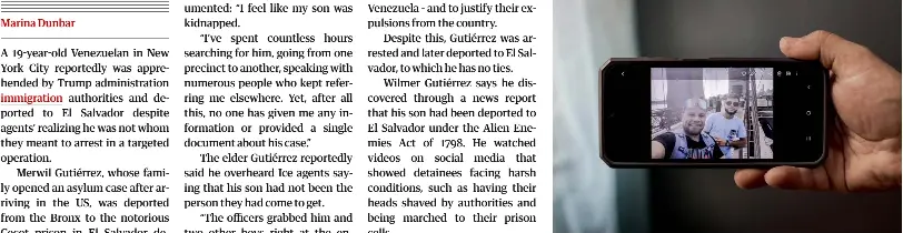 Ice deports Venezuelan teen despite reportedly knowing he was not a target - PressReader
