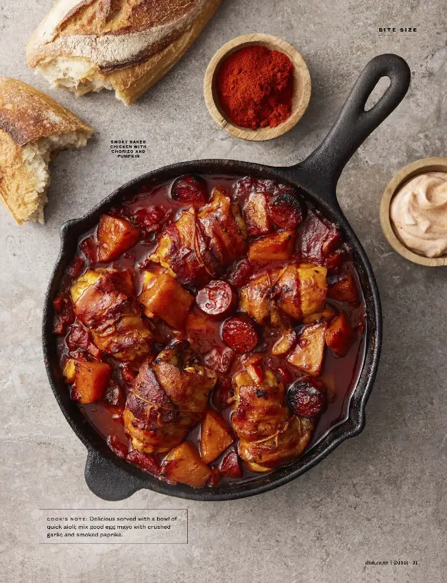 SMOKY BAKED CHICKEN WITH CHORIZO AND PUMPKIN - PressReader