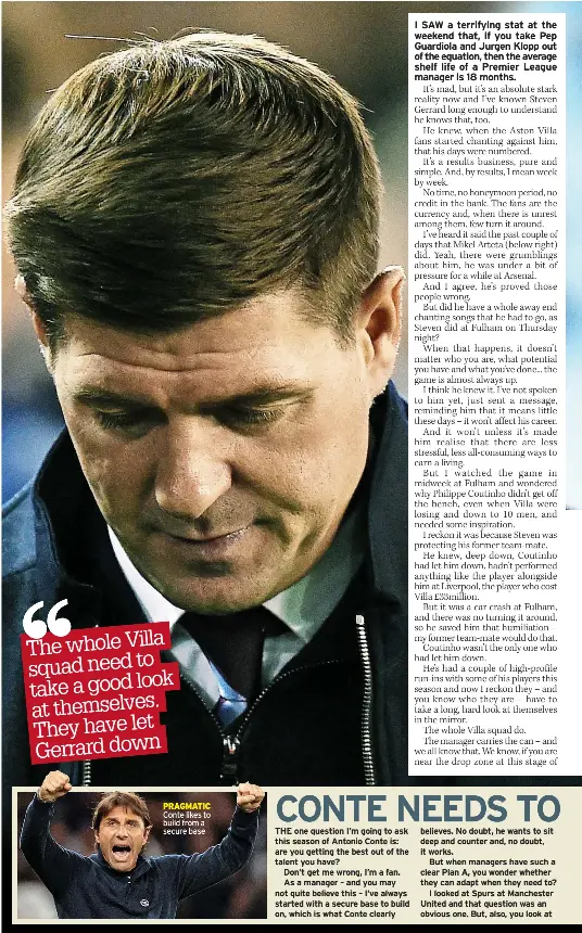 ASTON VILLA v BRENTFORD I think Stevie knew his time was up when the Villa fans turned against ...