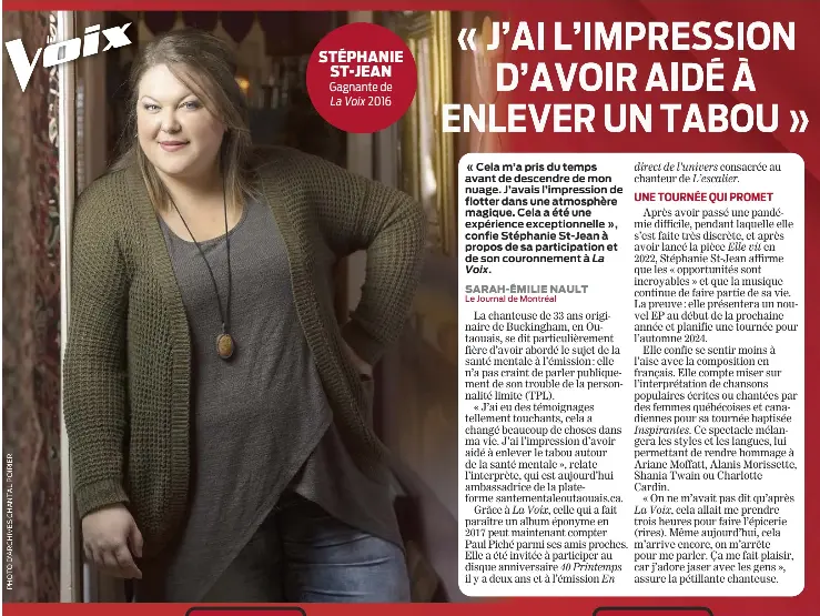« J’AI L’IMPRESSION D’AVOIR AIDÉ À ENLEVER UN TABOU » - PressReader