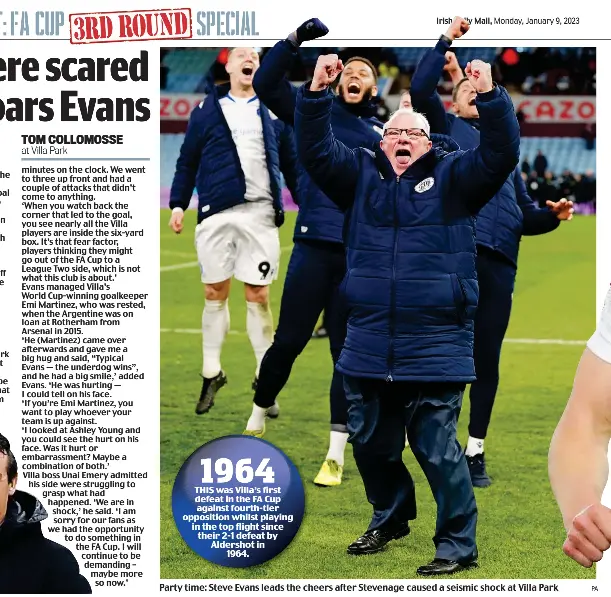 Villa were scared of us, roars Evans - PressReader