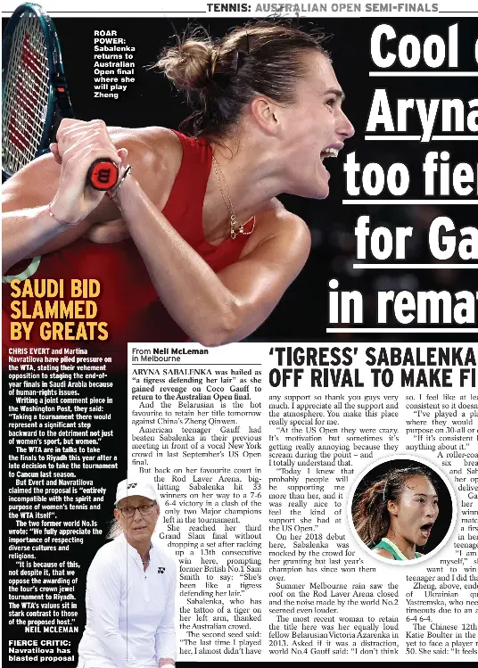 Cool cat Aryna is too fierce for Gauff in rematch - PressReader