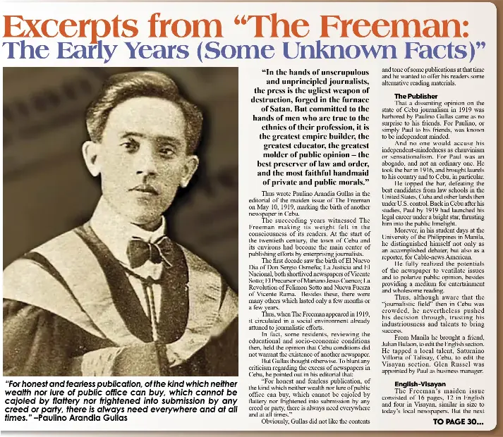 Excerpts from “The Freeman: The Early Years (Some Unknown Facts)” - PressReader