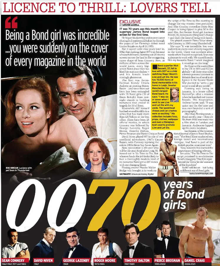 LICENCE TO THRILL: LOVERS TELL ALL AS SUPERSPY REACHES 70 - PressReader
