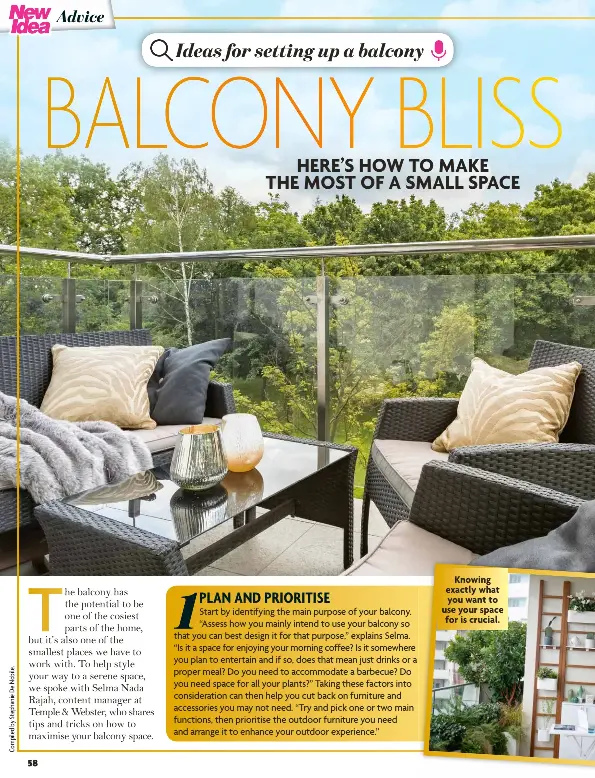 Ideas for setting up a balcony BALCONY BLISS - PressReader
