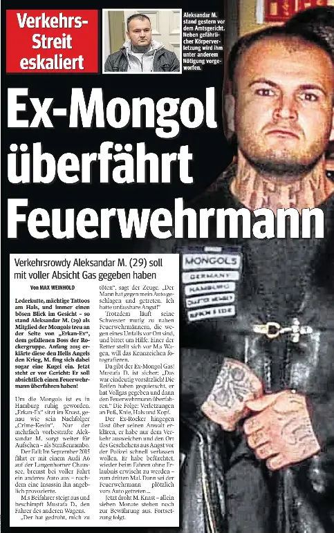 Ex-Mongol überfährt Feuerwehrm­ann - PressReader