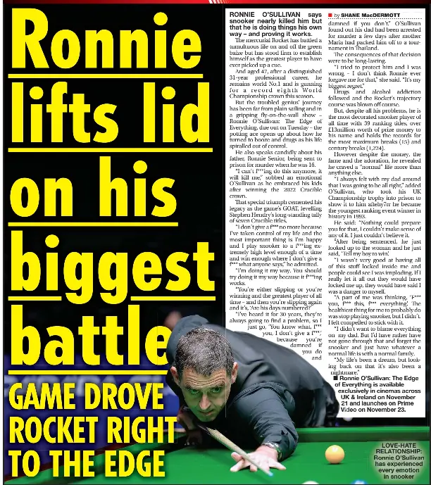 Ronnie lifts lid on his biggest battle - PressReader