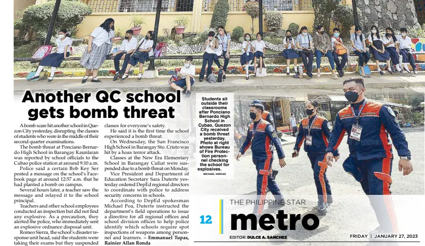 Another QC school gets bomb threat - PressReader