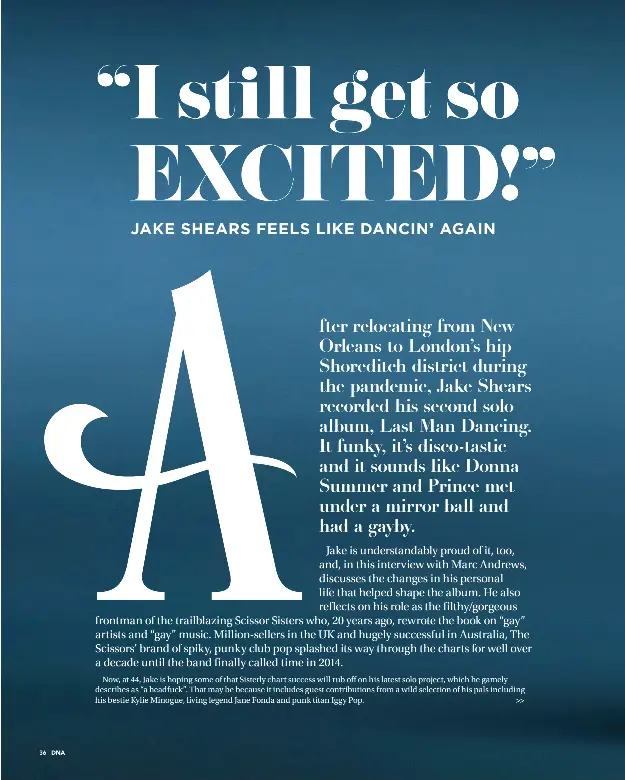 JAKE SHEARS STILL FEELS LIKE DANCING - PressReader