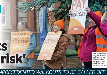 Six days of strikes will put patients at ‘serious risk’ - PressReader