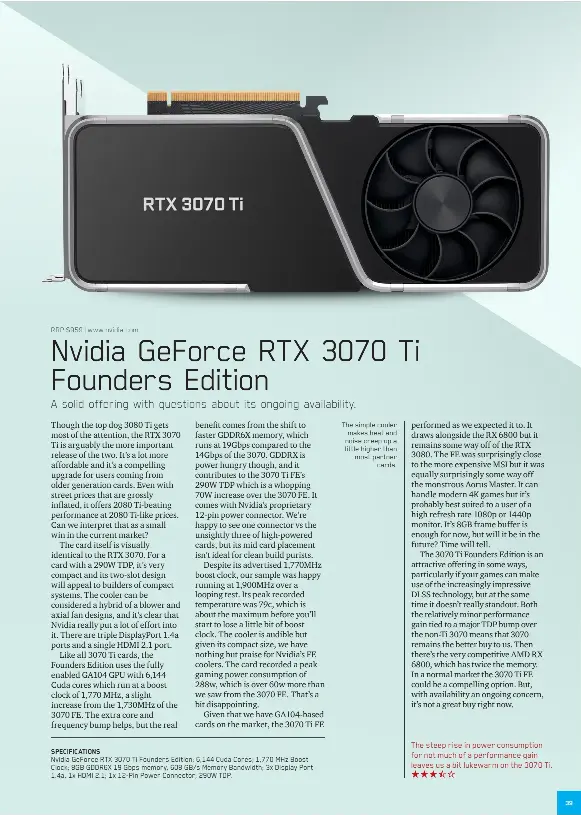 Nvidia GeForce RTX 3070 Ti Founders Edition - PressReader