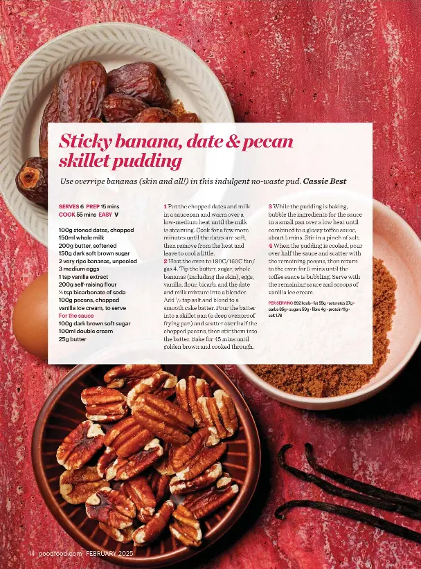 Sticky banana, date & pecan skillet pudding - PressReader