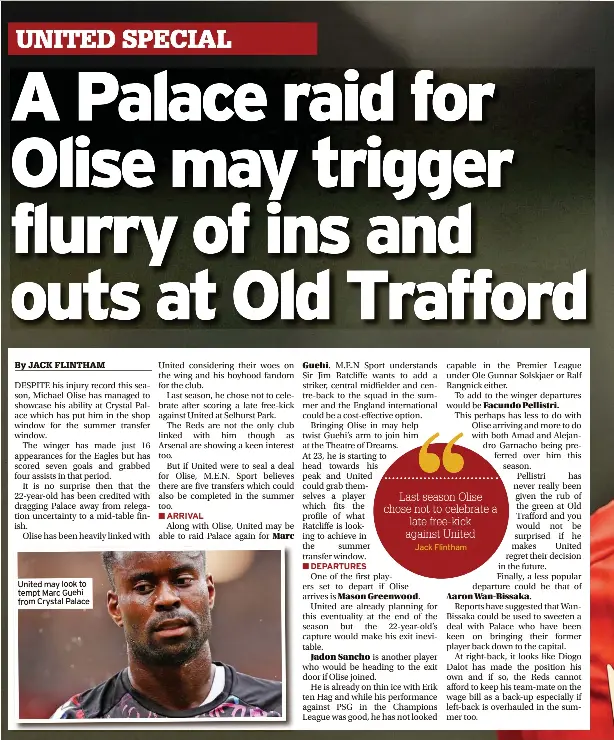 A Palace raid for Olise may trigger flurry of ins and outs at Old Trafford - PressReader