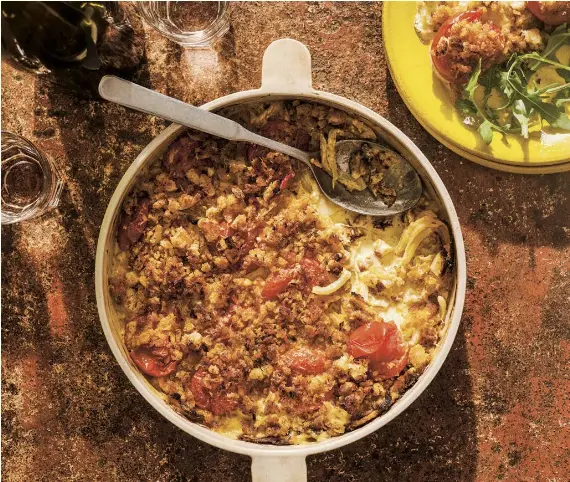 Tomato and fennel gratin with a sriracha crumb - PressReader