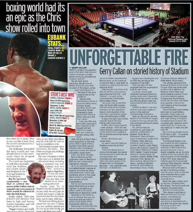 Gerry Callan on storied history of Stadium - PressReader