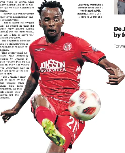 Mokoena aiming for PSL top accolade - PressReader