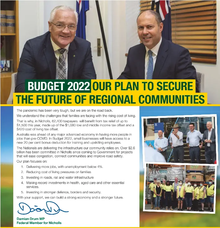 BUDGET 2022 OUR PLAN TO SECURE THE FUTURE OF REGIONAL COMMUNITIE­S - PressReader