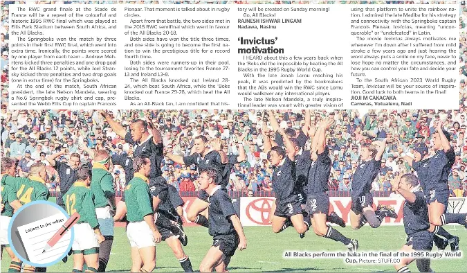 A repeat of that great ’95 RWC final! - PressReader