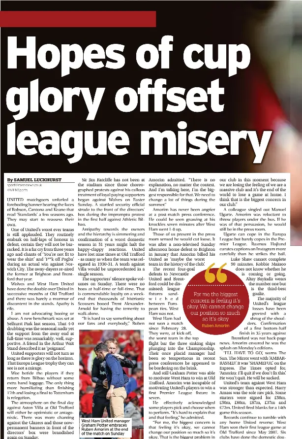 Hopes of cup glory offset league misery - PressReader