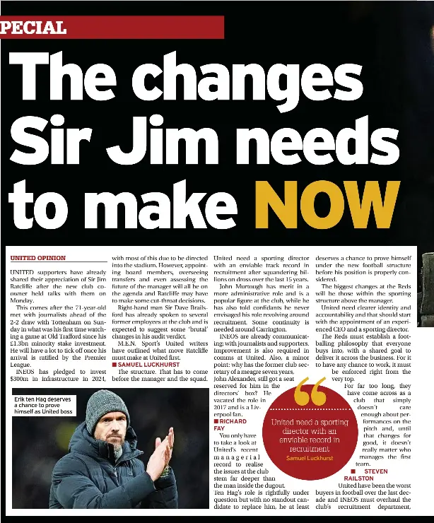The changes Sir Jim needs to make NOW - PressReader