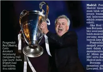 ‘Kepimpinan tenang‛ Ancelotti kunci kejayaan - PressReader
