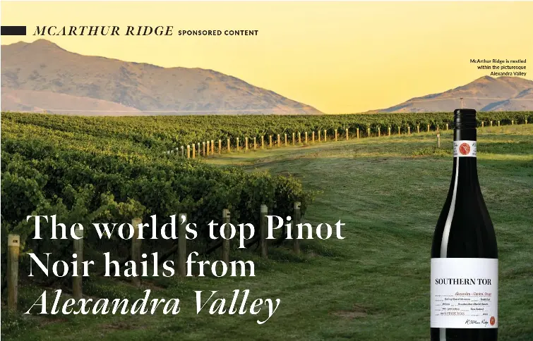 The world’s top Pinot Noir hails from Alexandra Valley - PressReader