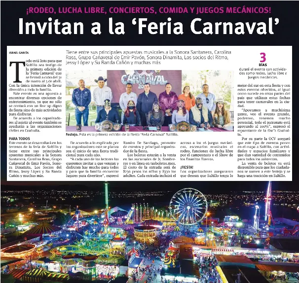 Invitan a la ‘Feria Carnaval’ - PressReader