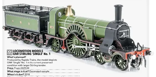 LOCOMOTION MODELS GNR STIRLING ‘SINGLE’ No. 1 - PressReader