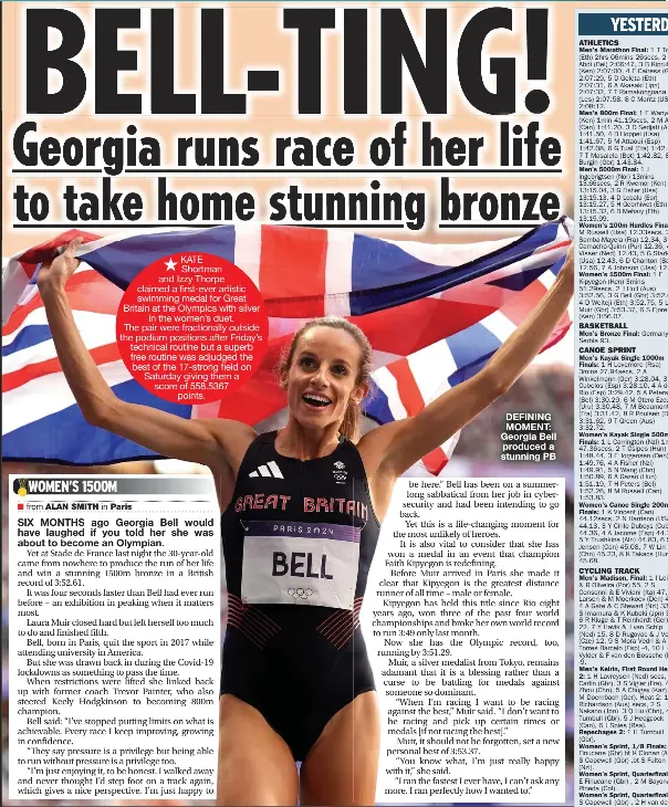 BELL-TING! Georgia runs race of her life to take home stunning bronze - PressReader