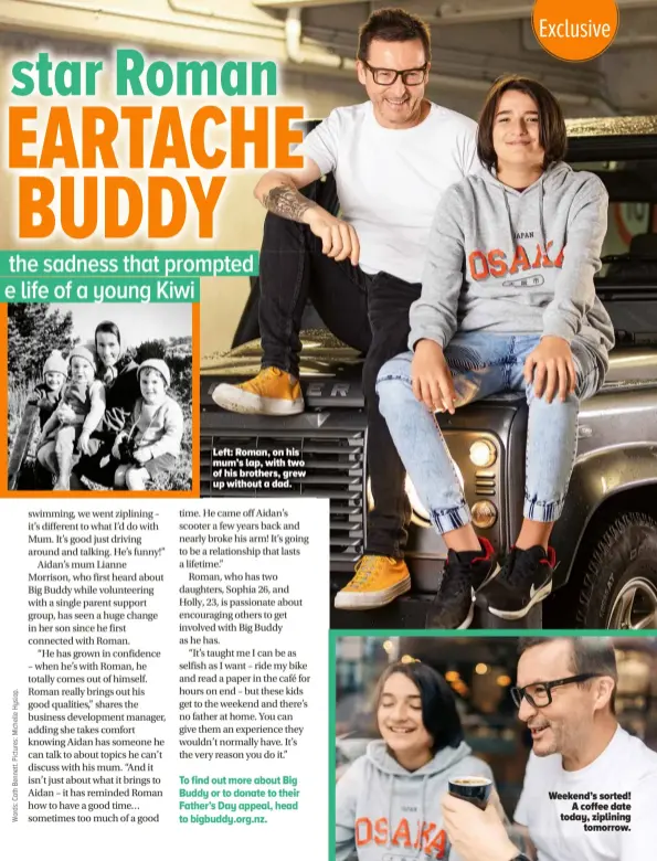 Newstalk ZB star Roman HEALING HEARTACHE AS A BIG BUDDY - PressReader