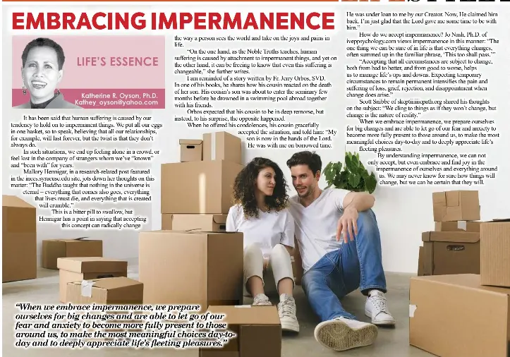 EMBRACING IMPERMANEN­CE - PressReader