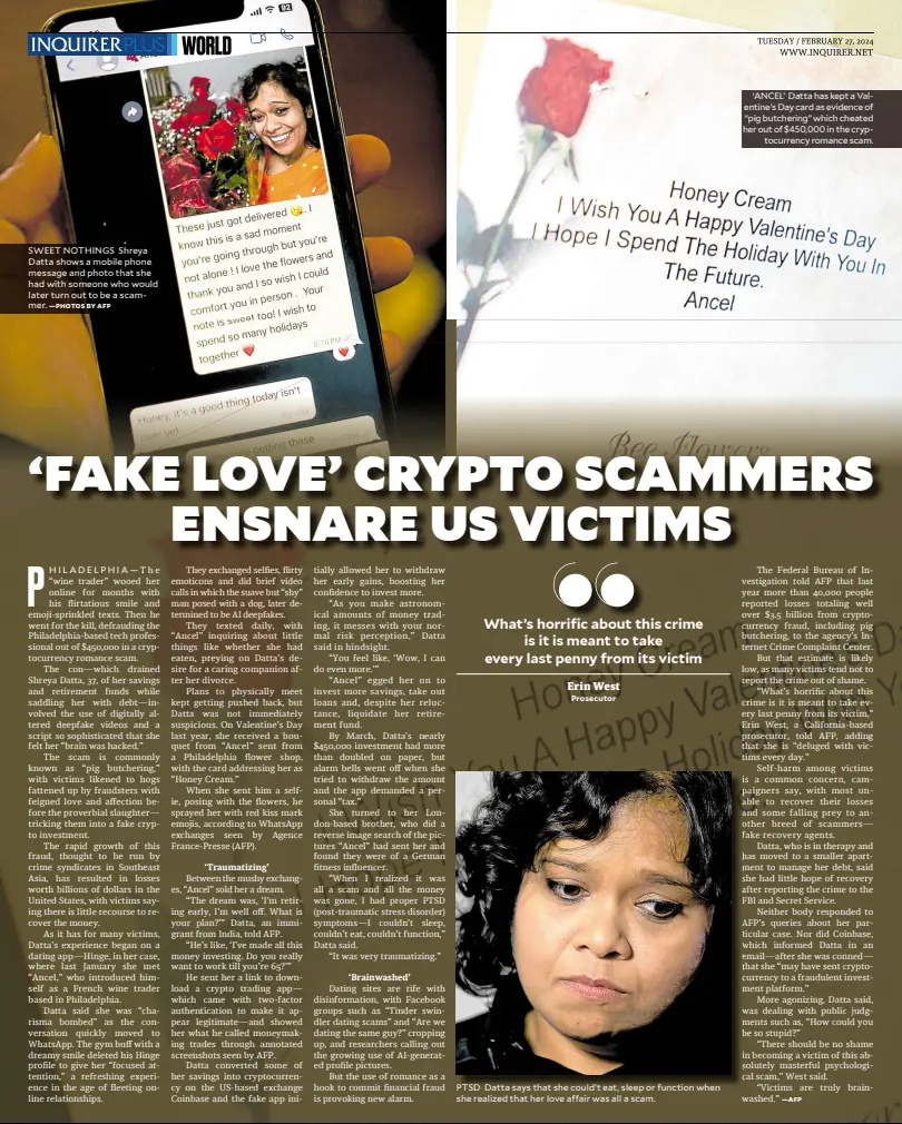 ‘FAKE LOVE’ CRYPTO SCAMMERS ENSNARE US VICTIMS - PressReader