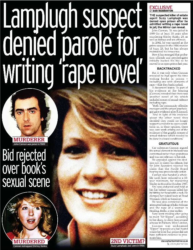 Lamplugh suspect denied parole for writing ‘rape novel’ - PressReader