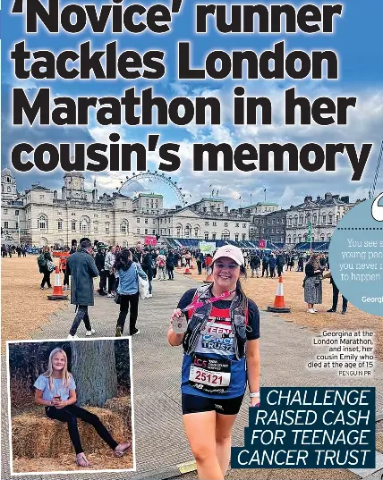 ‘Novice’ runner tackles London Marathon in her cousin’s memory - PressReader