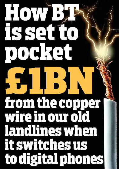 How BT is set to pocket £1BN from the copper wire in our old landlines ...