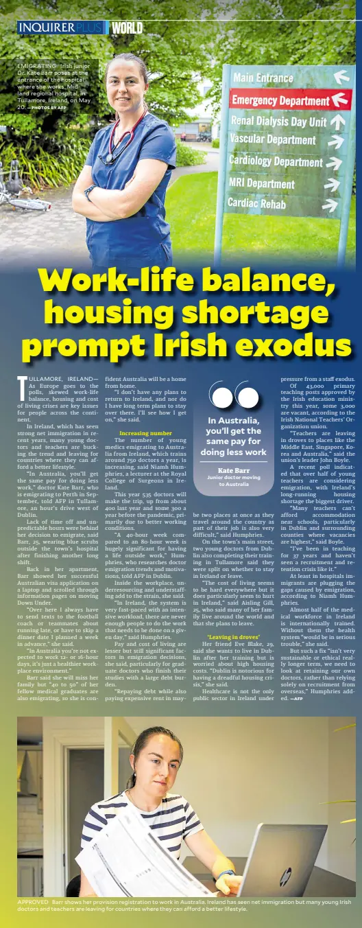 Work-life balance, housing shortage prompt Irish exodus - PressReader
