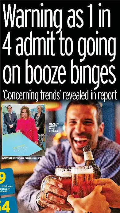 Warning as 1 in 4 admit to going on booze binges - PressReader
