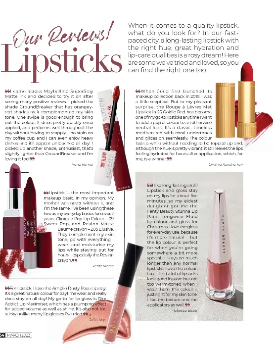 Our Reviews! Lipsticks - PressReader