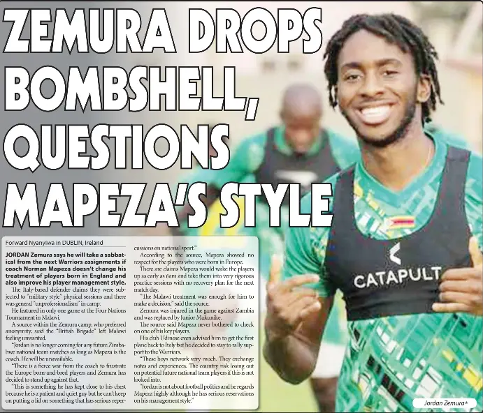 ZEMURA DROPS BOMBSHELL, QUESTIONS MAPEZA’S STYLE - PressReader