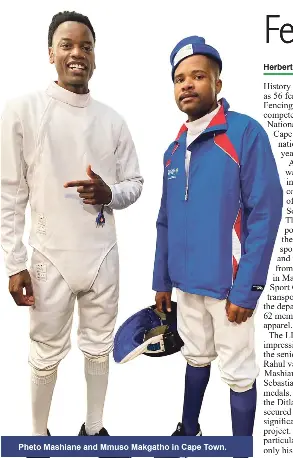 Fencers make history at SA’s - PressReader