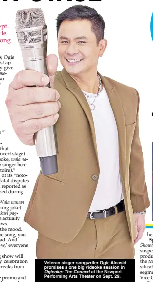 Ogie Alcasid brings the videoke to the concert stage - PressReader