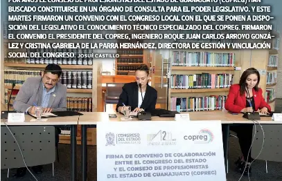 Copreg firma colaboraci­ón con Congreso - PressReader