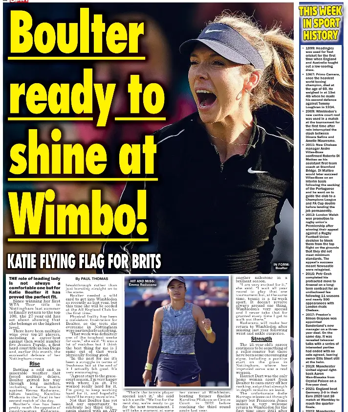 Boulter ready to shine at Wimbo! - PressReader