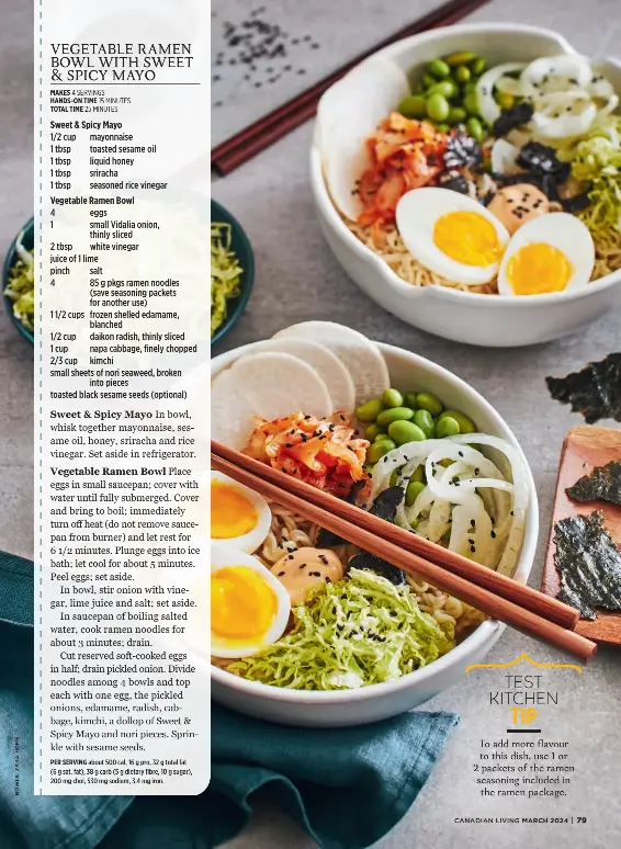 VEGETABLE RAMEN BOWL WITH SWEET & SPICY MAYO - PressReader